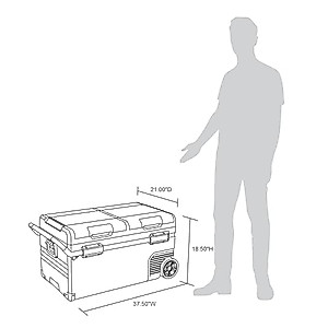 Newair Portable 80 Qt. Electric Car Camping Cooler with 4 Battery Protection Modes, Dual Zone Fridge and Freezer Storage, Retractable Handle, Outdoor Wheels and Rugged Construction