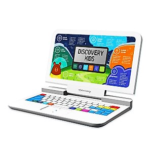 Discovery Kids Teach & Talk Swivel Laptop, Children’s Educational Interactive Computer, 60 Challenging Games and Activities, LCD Screen, Keyboard and Mouse Included