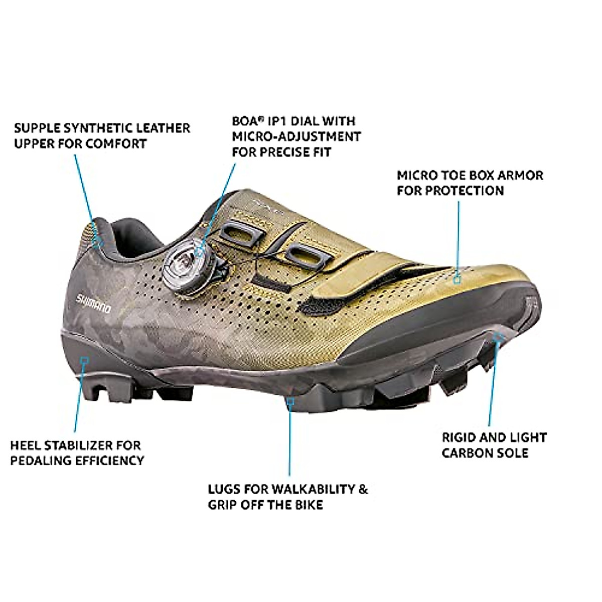 SHIMANO SH-RX800W High-Performance SPD Women’s Gravel Racing Shoe, Gold, 9-9.5