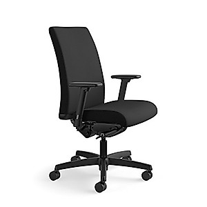 HON Ignition Series Mid-Back Work Chair - Upholstered Computer Chair for Office Desk, Black (HIWM3)