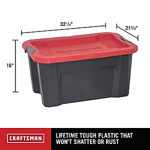 CX CRAFTSMAN, 20-Gallon Highly Durable Storage Bin & Dual Latching Lid, (14.3”H x 19.7”W x 28.2”D), Versatile Stacking Tote and Weather-Resistant Design, American Made [8 Pack]