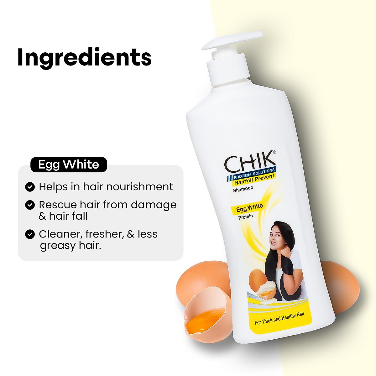 Chik Hairfall Prevent Egg Shampoo, 340ml