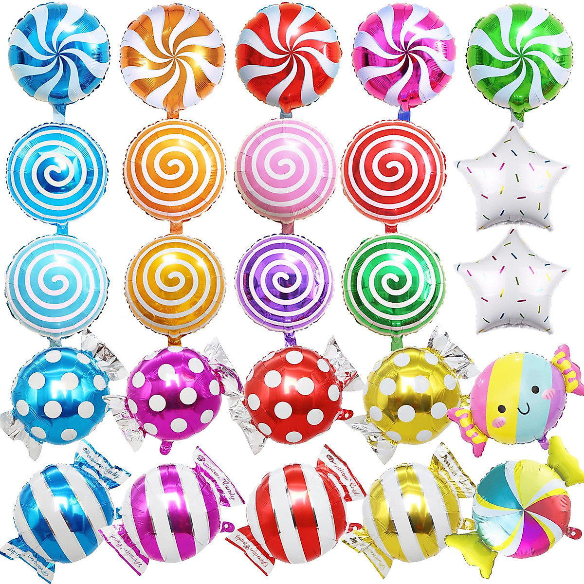 Candy Balloons Candyland Party Decorations - 25pieces Candy Foil Balloons for Kids Sweet Candy Birthday Party Decorations Candyland Baby Shower Supplies