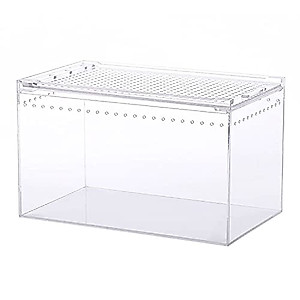 NANEEZOO Magnetic Acrylic Enclosure, 10x6x6 Inch Tall Long Case Reptile Habitat Terrarium cage for Terrestrial Arboreal Tarantula Scorpion Sling Isopods Lizards Invertebrates Insect Mantis
