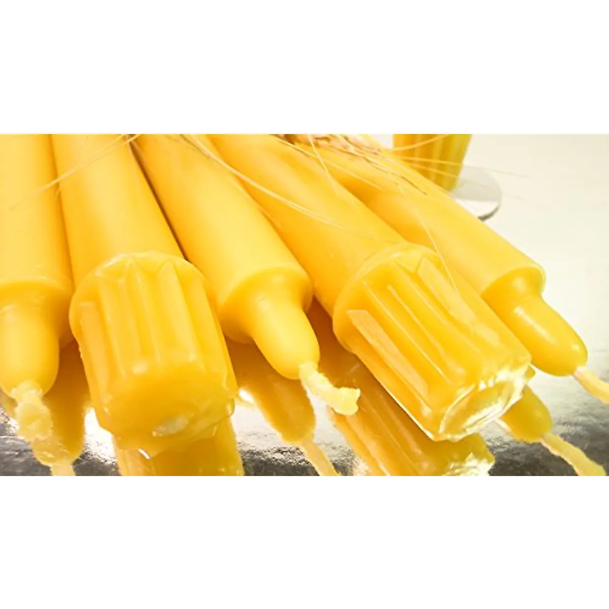 BCandle 100% Beeswax Colonial Taper Candles Organic Hand Made - 8 Inch Tall, 7/8 Inch Diameter; (6)