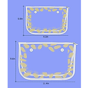 Clear Designer Insert(Set of 2) Bags for BOGG Bag Travel Organizer Storage Pop in Bogg Bag (Pineapple-Yellow)