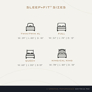 SHEEX Original Performance Cooling Mattress Pad, Ultra-Soft Full Mattress Topper, Deep Pocket Design Fits Mattresses up to 16 Inches, Bright White