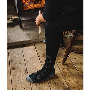 Farm to Feet Men's Cokeville Midweight Crew Socks, Medium, Charcoal/Platinum (8578)