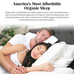 Latex for Less 2-Sided Natural Latex Mattress 7" | Natural Latex, Organic Cotton and Pure, Natural Wool | Handcrafted in The USA | GOTS Certified Organic Cotton | Natural Wool | Twin