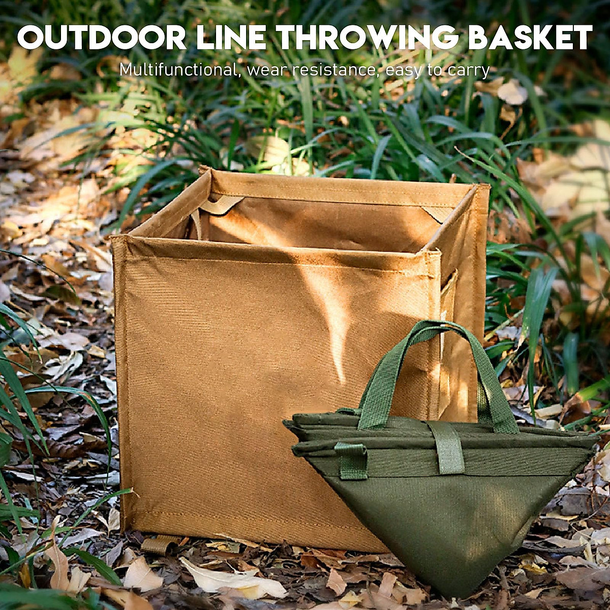 Yechiry 33L Arborist Throw Line Storage Cube, Throw Line Storage Basket, Tree Cutting Equipment Throwline Box - Outdoor Large Capacity Foldable Trash Can for Camping BBQ