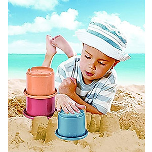 Belle Bear Stacking Cups Baby Toy, Bathing Toys and Building Toy for Early Educational Develop Toy Gifts for Boys and Girls（8 Pcs ）