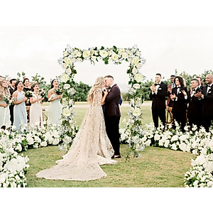 Lvydec 2 Pack Artificial Peony Flower Garland - 6ft Silk Peony White Flower Garland Arch Flower Vine for Wedding Party Table Decoration (2, White)