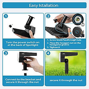 Jior Solar Spotlights Outdoor,Solar Outdoor Lights IP65 Waterproof,108 LED 2-in-1 Adjustable Solar Landscape SpotLights Wall Lights,3 Modes Outdoor Solar Garden Lights for Yard (Warm White 4 Pack)