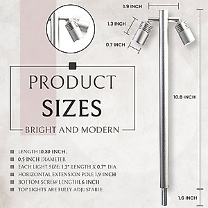 LEDupdates 2pcs JEWELRY SHOWCASE LED POLE LIGHT Stem MODEL WF133 Silver 11 INCH for display, trade show, museum and retail stores (6000K pure white)