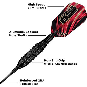 Viper Super Bee Soft Tip Darts: Black Coated Brass, 16 Grams