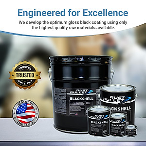RUST BULLET - BlackShell - Black Rust Inhibitor, Rust Preventive Coating - UV Resistant Rust Treatment - 4 oz