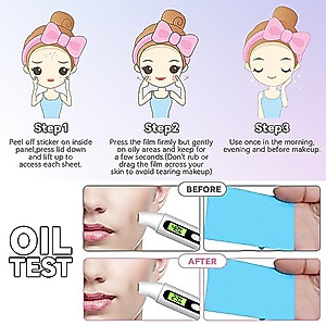 Oil Control Film Replacment for Clean & Clear Oil-Absorbing Sheets,5pack(total 300sheets)Oil Blotting Sheets for Face,9% Larger,Makeup Friendly High-performance Handy Face Blotting Paper for Oily Skin