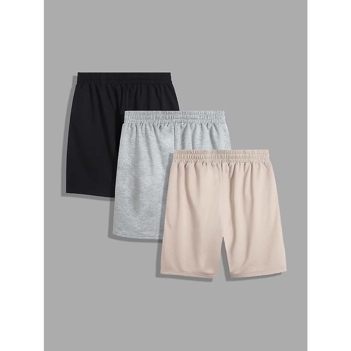 WDIRARA Men's 3 Pack Letter Patched Drawstring Waist Workout Track Shorts with Pockets Multicolor S