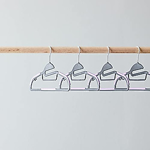 Amazon Basics Rubber Coated Plastic Hangers - Black/Purple, Pack of 50