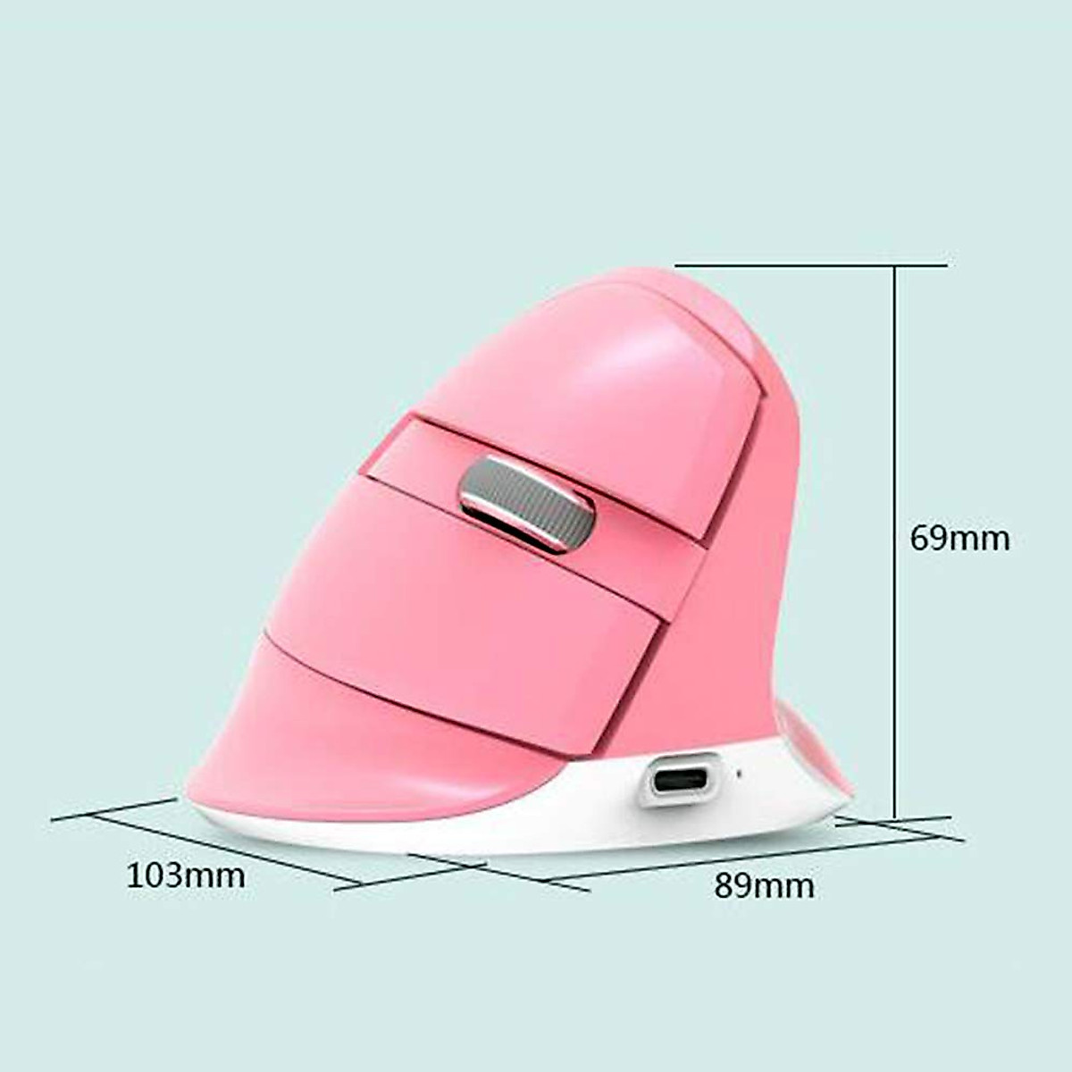 Ai5G Bluetooth Vertical Mouse M618 Mini 2.4Ghz Computer Wireles Mice 2400DPI Ergonomic Rechargeable Noiseless Gaming Mice for PC MAC (White)