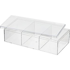 Hammont Rectangle Acrylic Box - Shelf Organizer Bins - Clear Storage Containers - Candy Party Favors | Bathroom Storage | Makeup Cosmetic Organization | Tall: 4"x4"x8" (3 Pack)