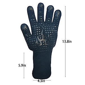 Grill and Bake Gloves,1472 Degree F Heat Resistant Grill Gloves,Non-Slip Oven Gloves Long Kitchen Gloves,arm Protection for,Grill,Cooking,Baking,Cutting,air Fryer