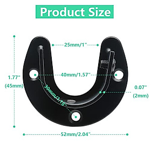 Suiwotin 2 Packs Stainless Steel Closet Rod End Supports 1 Inch Wardrobe Bracket Heavy Duty Closet Pole Sockets Flange Rod Holder, U-Shaped with Screws, Black