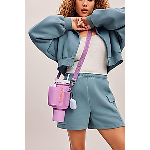 Stanley All Day Quencher Carry All for 40 oz Tumbler with Handle | Crossbody Bag with Phone Holder Pocket, Card Sleeve & Detachable Strap | Water Bottle Carrier Bag | BPA-Free | Lilac