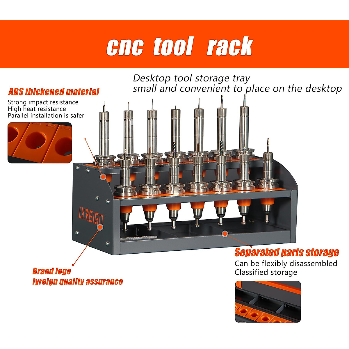 CAT 40 Tool Cart CNC, CNC Tool Holder on Desktop Randomly Placed, CNC Tool Carts Small, CNC Tool Cabinet, Easy and Convenient CNC Tool Storage CNC Tools Cart(CAT40-14CAP)…