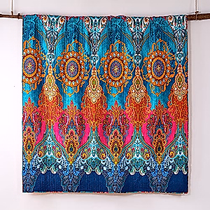 Levtex Home - Mackenzie Quilt Set - Full/Queen Quilt (88x92in.) + Two Standard Pillow Shams (26x20in.) - Bohemian - Teal, Orange, Yellow, Green, Blue - Cotton Fabric