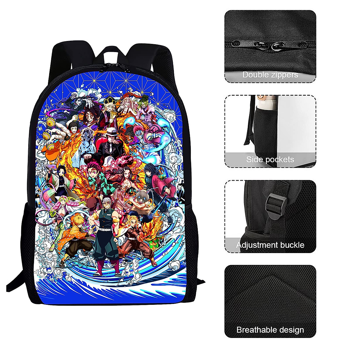 Guainuhai Anime Backpacks 3D Print Cartoon Backpack Fashion Anime Backpack Travel Bags 17inch C