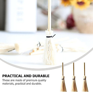 10Pcs Mini Broom Straw Craft Decoration Miniature Witch Broom Decoration Dollhouse Mini Room Scenery Accessory