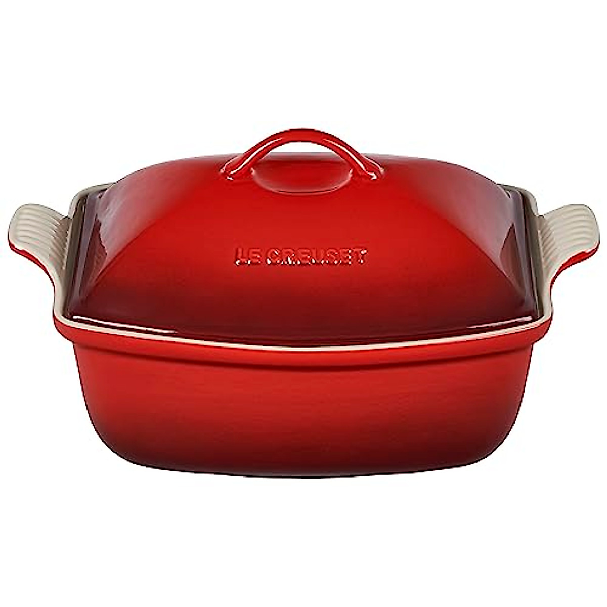 Le Creuset Heritage Stoneware Deep Baker with Lid, 4.5 qt., Cerise