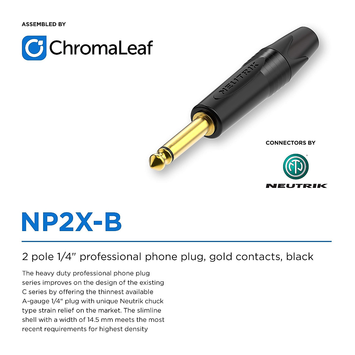 Mogami 2524 Guitar Bass Instrument Cable | 1/4 Inch TS to 1/4 silentPLUG TS | Neutrik Gold | 35 Feet | Black | Assembled in The USA