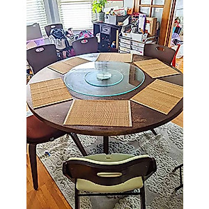 Lazy Susan Glass Turntable, Large Tabletop Rotating Tray, Transparent Round Rotating Serving Plate For Kitchen Dining Table 20/24/27/32/34/36/40/44/47 Inch Thick: 8mm (Size : 80cm/32Inch)