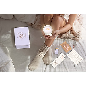 Manifestation Kit,Meditation Accessories, Spiritual Room décor, White Sage Candle,36 pc Positive Affirmations Cards,Healing Stones,for Meditation/Spiritual Healing/Smudging