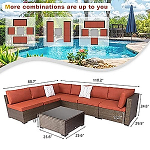 ide·o Patio Furniture Sets Backyard Furniture - 7 PCS Patio Conversation Sets, Wicker Patio Furniture, Outdoor Patio Set, Outdoor Patio Furniture