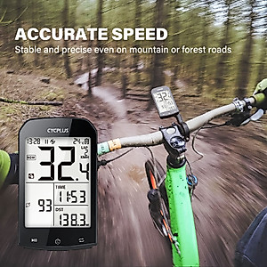 CYCPLUS GPS Bike Computer Waterproof Bicycle Speedometer and Odometer ANT+ Wireless Cycling Computer Compatible with App 2.9 Inch LCD Display with Backlight