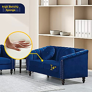 Star Home Living Corp. Jessica 3 Pieces Living Room Set, Jazz Blue