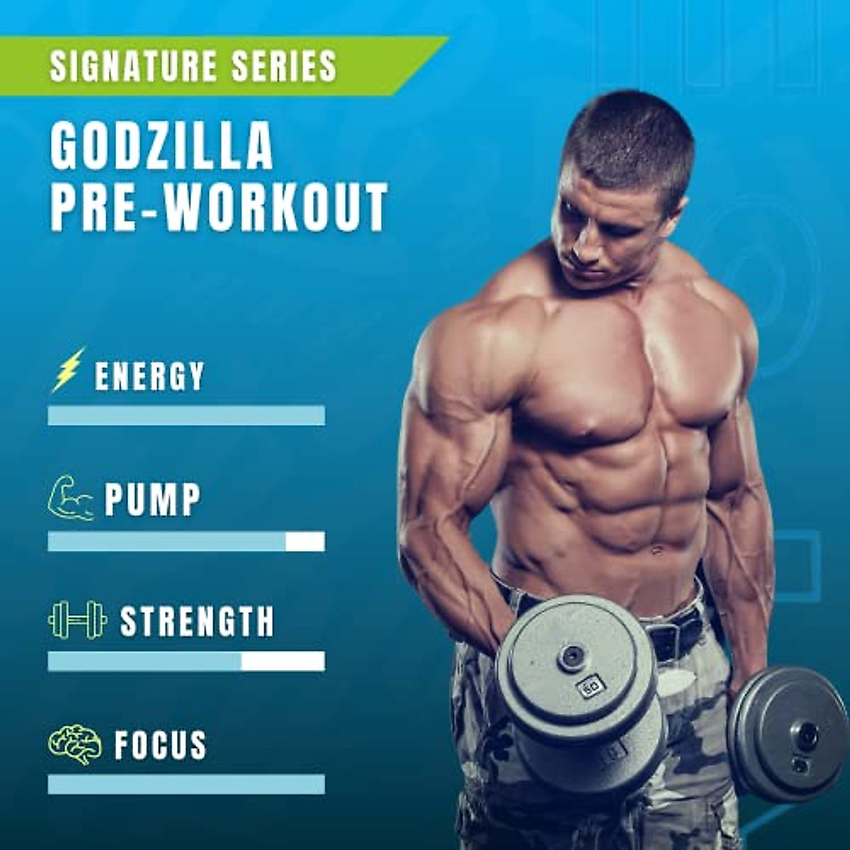 RYSE Signature Series GODZILLA Pre Workout | Pump, Energy, Strength, and Focus | Citrulline, Beta-Alanine, Caffeine | 40 Servings (Monsterberry Lime)