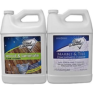 Black Diamond Stoneworks MARBLE & TILE FLOOR CLEANER and Wood & Laminate Floor Cleaner 2-Gallon Bundle