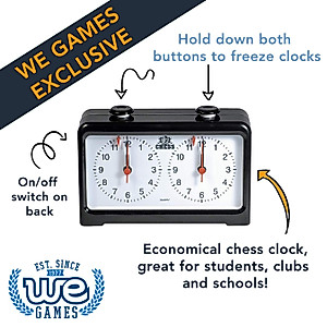 WE Games Royal Crest Analog Chess Clock/Timer by Wood Expressions
