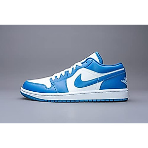 Nike Women's Air Jordan 1 Low UNC Basketball Shoe, White/Dk Marina Blue-white, 5.5