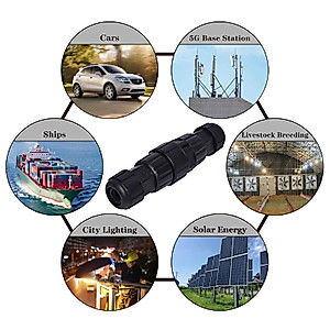 JINKAIMING M25 Wire to Wire 3 Pin Connector Male and Female Welding Cable Electrical Plug Waterproof IP67 for WVC Solar Grid Tie Micro Inverter Power AC Cable