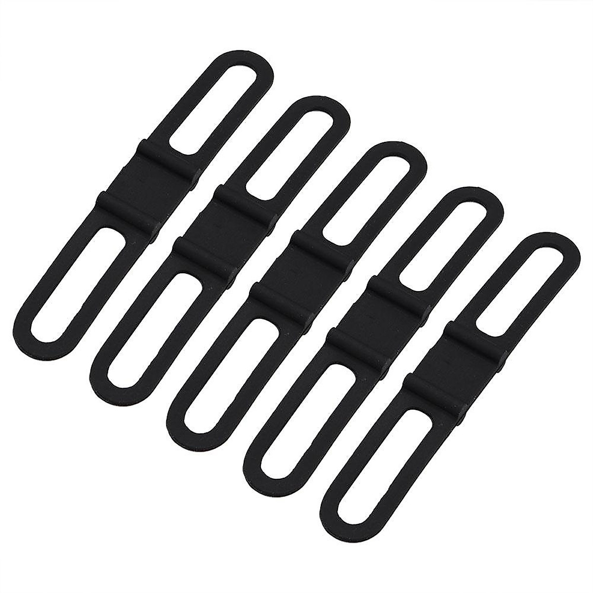 5PCS Silicone Band, Multipurpose Bike Handlebar Strap Cycling Flashlight Mount Holder