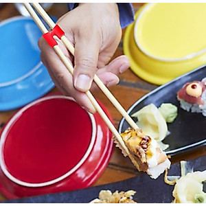 HLLMX 12 PCS Reusable Training Chopsticks Hinges Connector Reusable Plastic Training Chopstick for Kids, Beginner, Trainers or Learner ( Mixed color)
