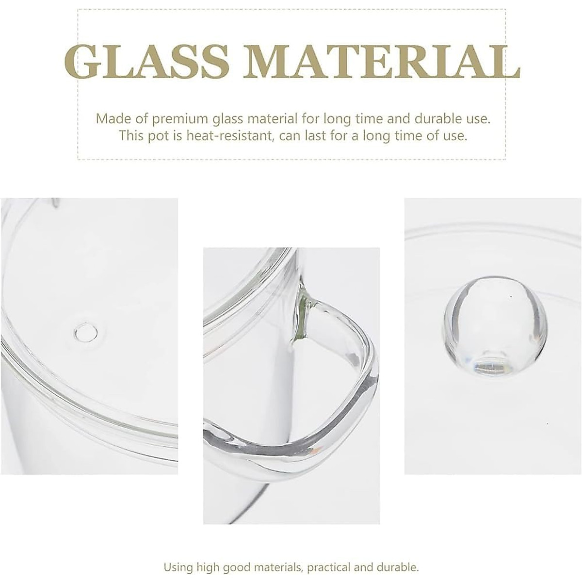 Glass Saucepan with Cover, 1400ml Stovetop Cooking Pot with Lid and Handle Simmer Pot Clear Soup Pot, High Borosilicate Glass Cookware