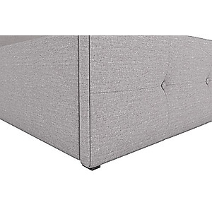 DHP Rose Upholstered Platform Bed with Underbed Storage Drawers and Button Tufted Headboard and Footboard, No Box Spring Needed, Queen, Gray Linen