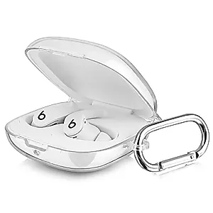 Beats Fit Pro Case Cover, Filoto Hard Case for Apple Beats Fit Pro 2021 Shockproof Protective Earbuds Case with Keychain Accessories for Men Women (Clear)