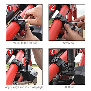 2X UTV ATV Mount Brackets for LED Whip Light Bar Led Pods 1.75" Roll Bar UTV.